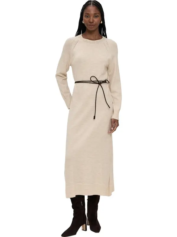 Rag & Bone Loren Long Belted Dress - Ivory