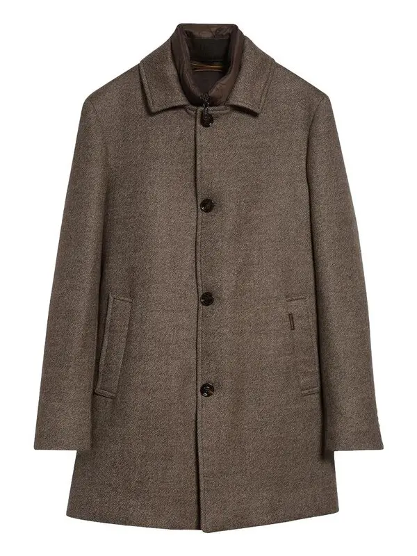 MOORER Virgin Wool Mouliné Monferrato Coat - Taupe