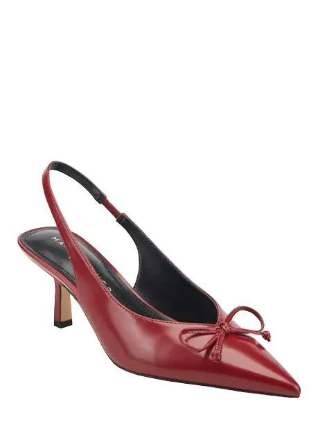 Marc Fisher Gretel Slingback Pointed Toe Bow Pump - Merlot