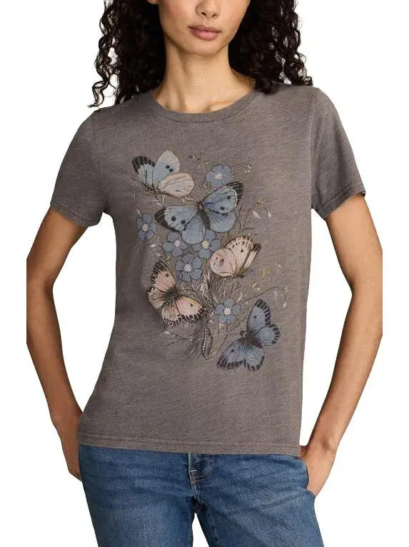 Lucky Brand Floral Butterfly T-shirt - Castlerock