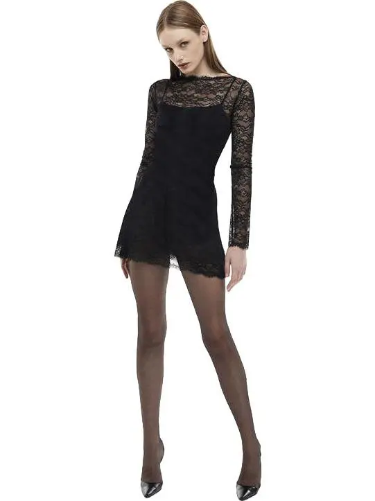 MOTHER OF ALL Refaela Lace Mini Dress - Black