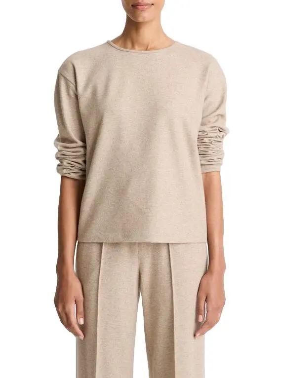 Vince Elevated Wool Blend Sweater - Heather Marzipan