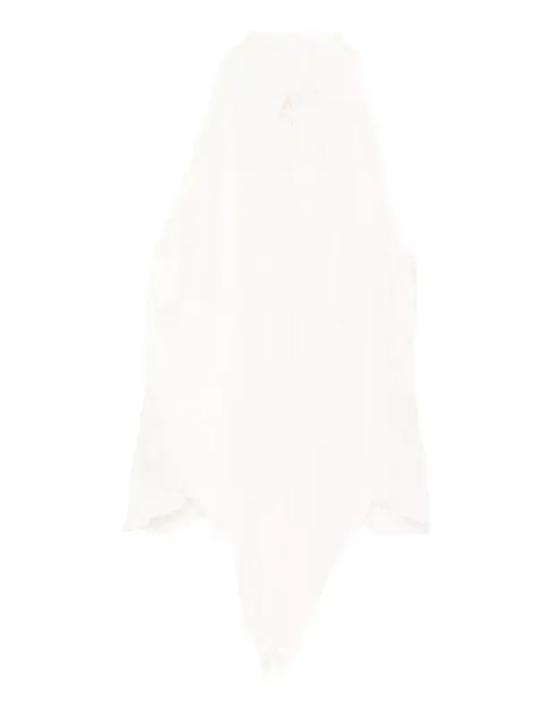 MA+ Asymmetrical Halterneck Top - White