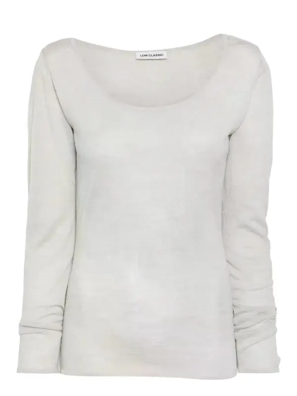 LOW CLASSIC Neck Knitted Top - Grey