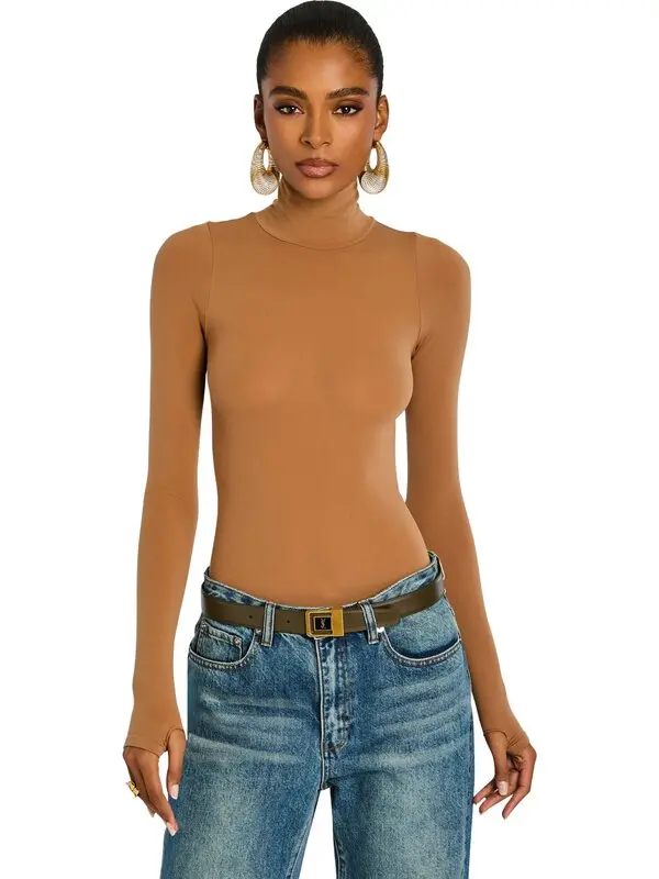 Commando Ballet Turtleneck Bodysuit - Cocoa
