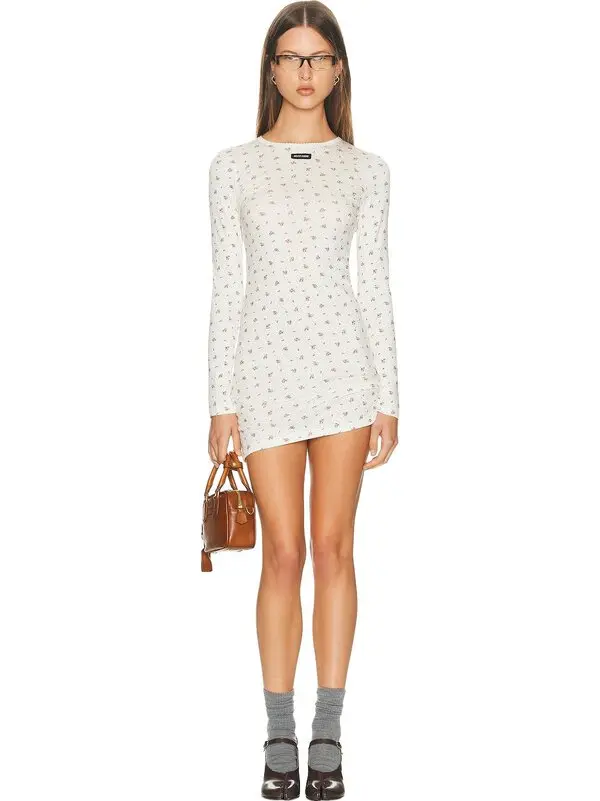 Miu Miu Costina Print Dress - Bianco & Tabacco