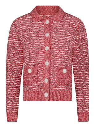 Matthew Bruch Cable Mesh Cotton Cardigan - Red