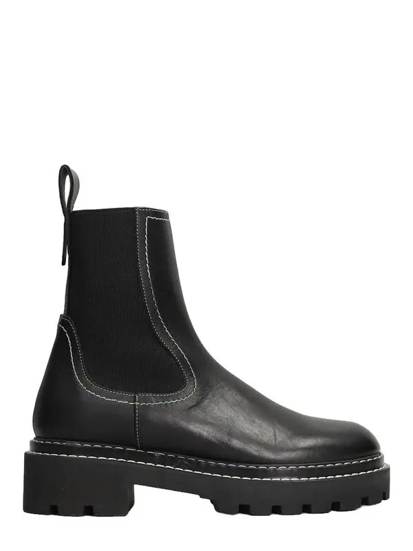 POEVE Asiago Leather Ankle Boots - Black