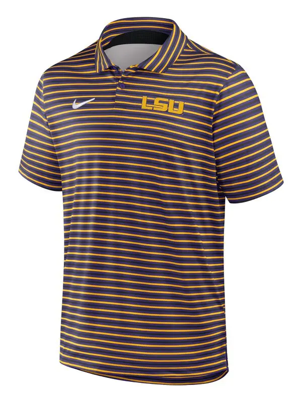 Nike Lsu Tour Stripe Dri-fit College Polo - Purple