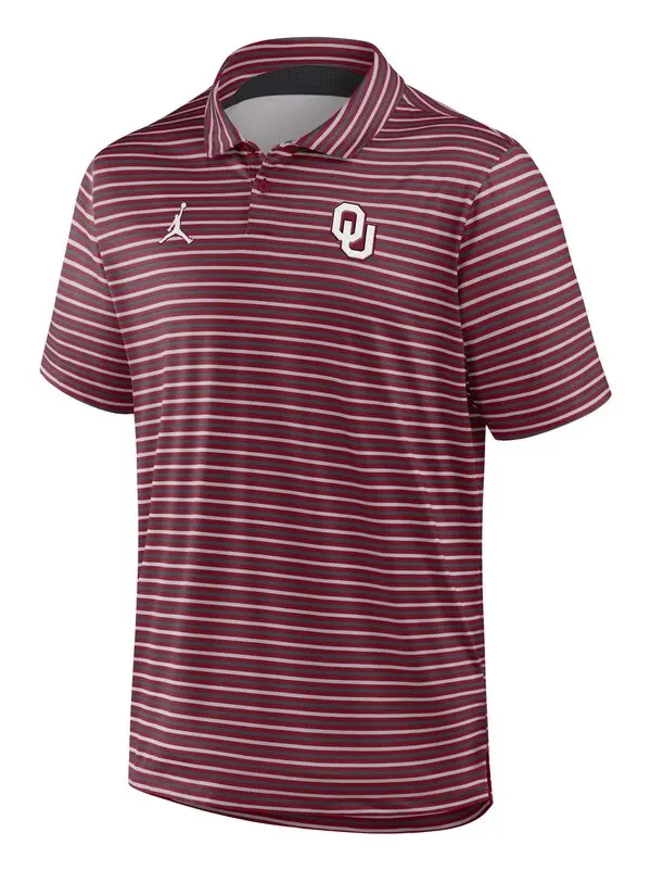 JORDAN Oklahoma Tour Stripe Brand Dri-fit College Polo - Red
