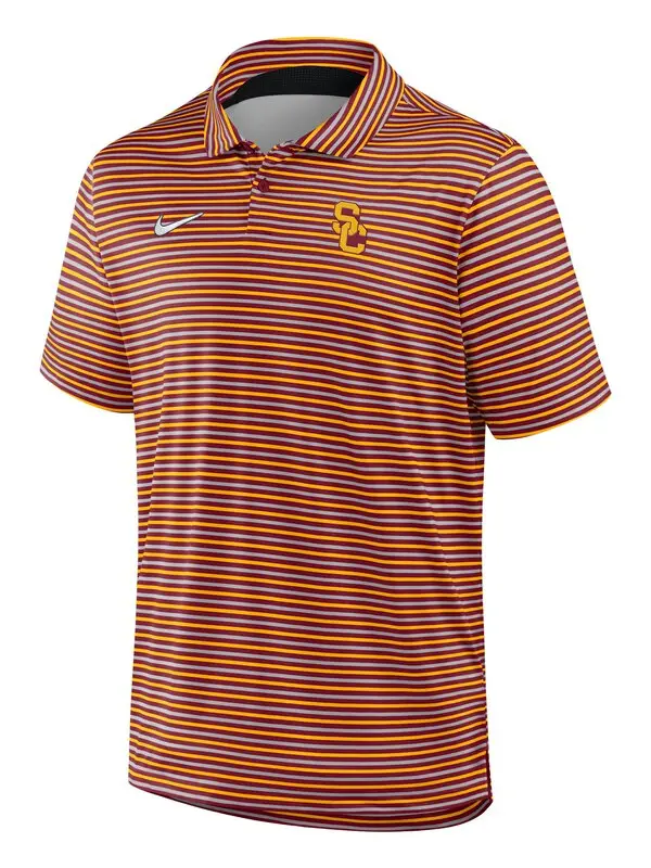 Nike Usc Tour Stripe Dri-fit College Polo - Red