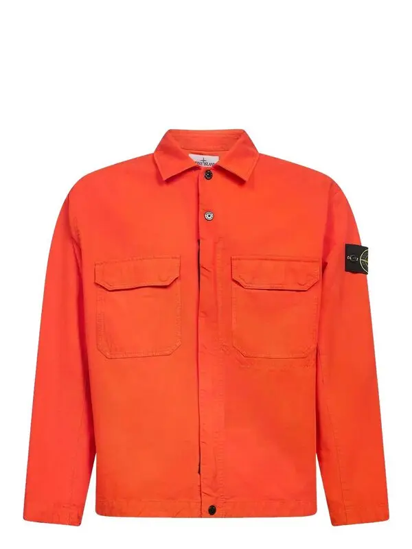 Stone Island Logo-patch Shirt - Orange