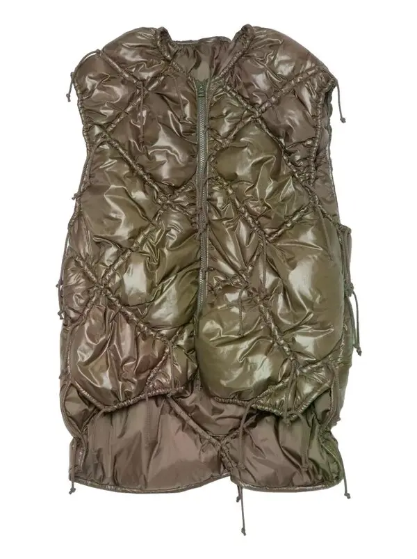 MULLER OF YOSHIOKUBO Asymmetry Quilted Vest - Brown