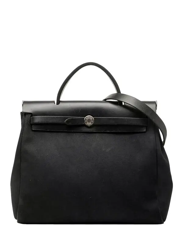 Hermès 2001 Toile Herbag Pm Satchel - Black