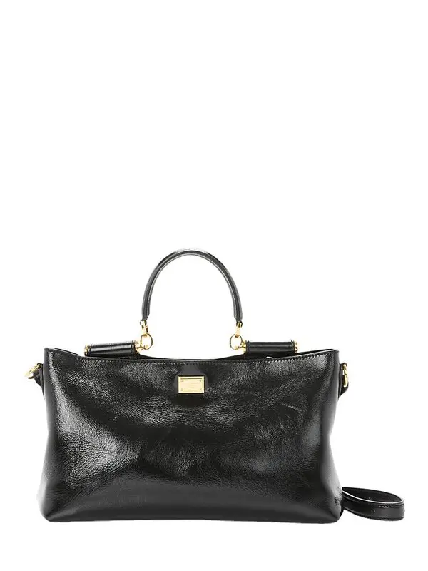 Dolce & Gabbana Leather Top Handle Bag - Black