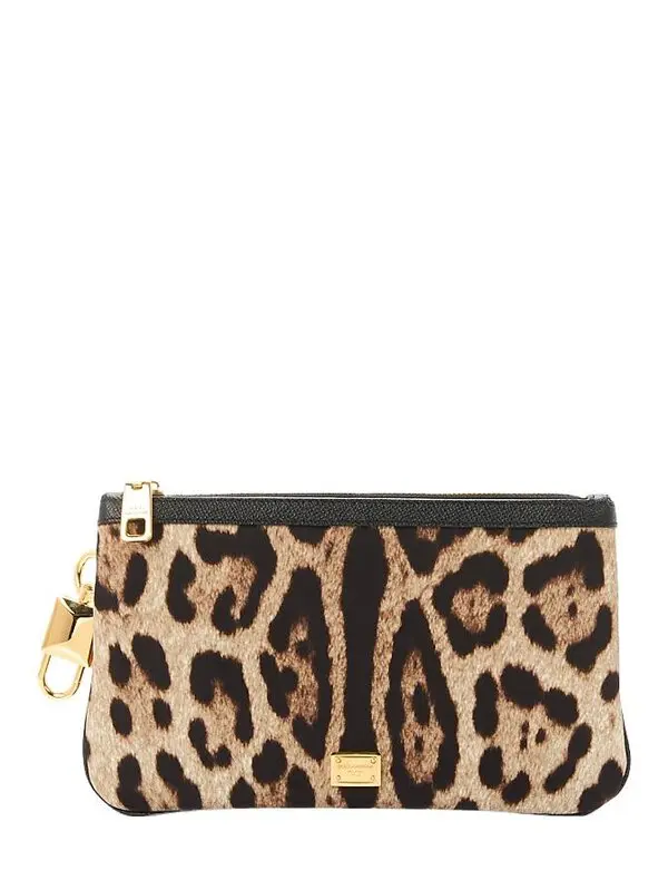 Dolce & Gabbana Leopard Print Zip Pouch - Leopard/black