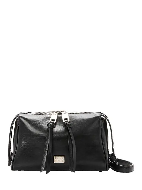 Dolce & Gabbana Leather Top Handle Crossbody - Black