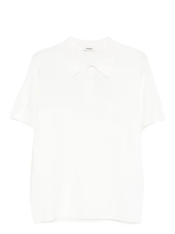 Sandro Short-sleeve Knitted Polo Shirt - White