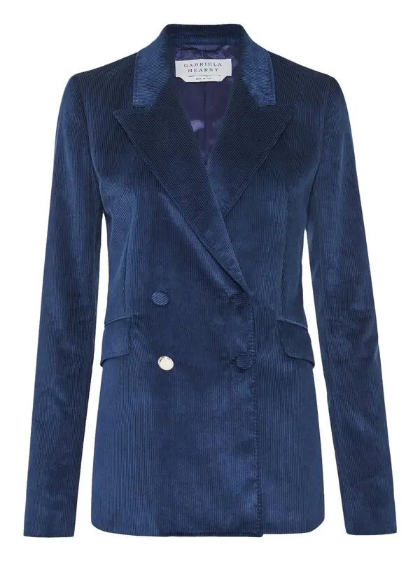 Gabriela Hearst Corduroy Blazer - Electric Navy