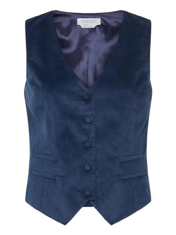 Gabriela Hearst Corduroy Vest - Electric Navy