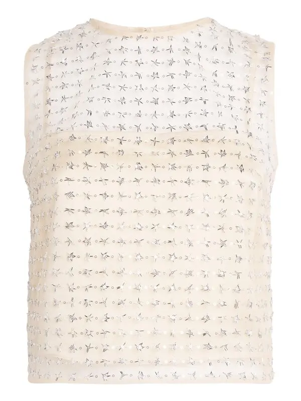 Staud Sequin Seraphina Top - Ivory