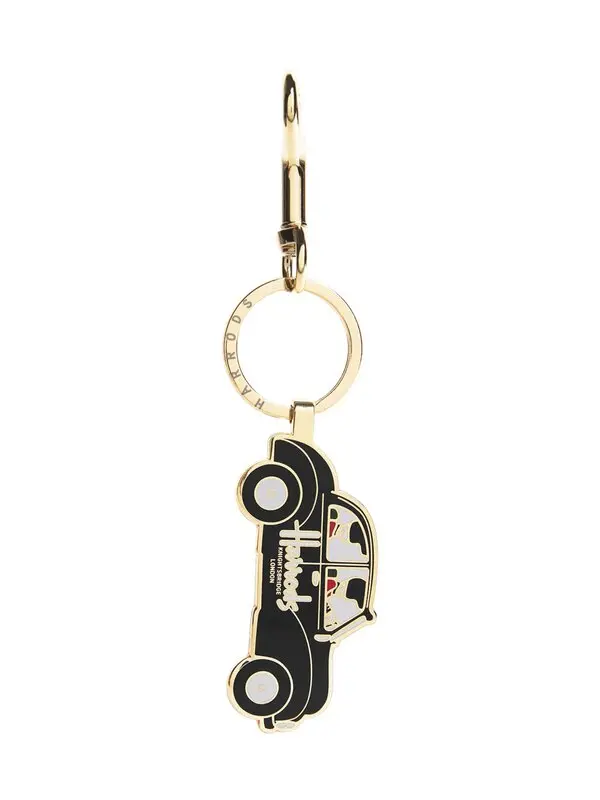 Harrods Metal Cab Keyring - Black