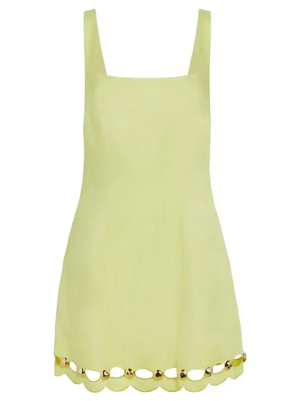 Simkhai Linen-blend Lindley Mini Dress - Green