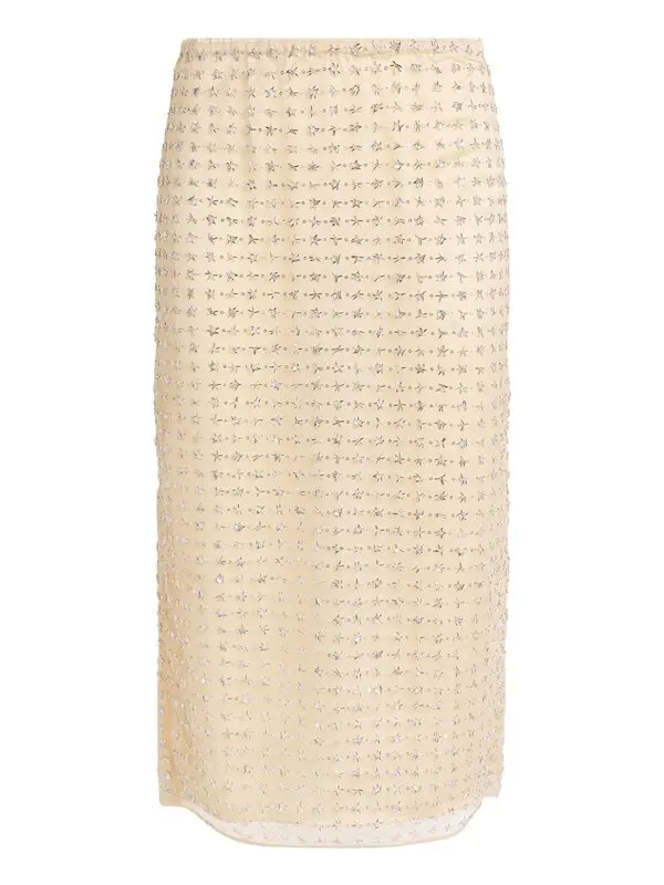 Staud Embellished Ciara Midi Skirt - Ivory