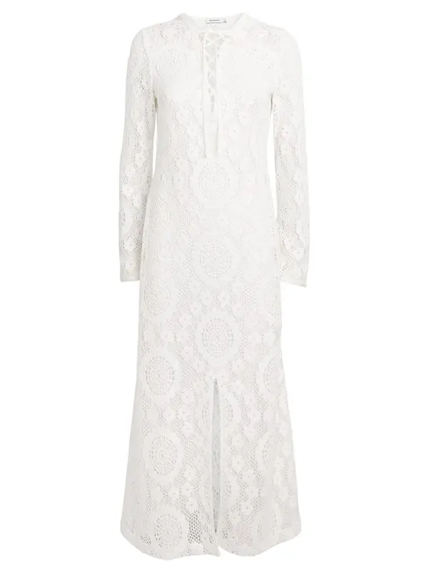 Simkhai Crochet Hawthorne Midi Dress - Ivory