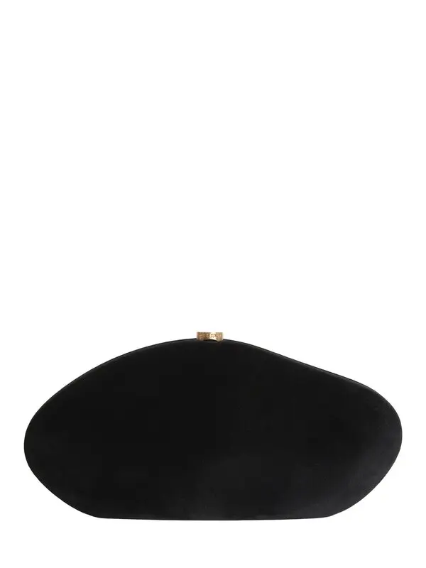 Cult Gaia Velvet Caldera Clutch Bag - Black