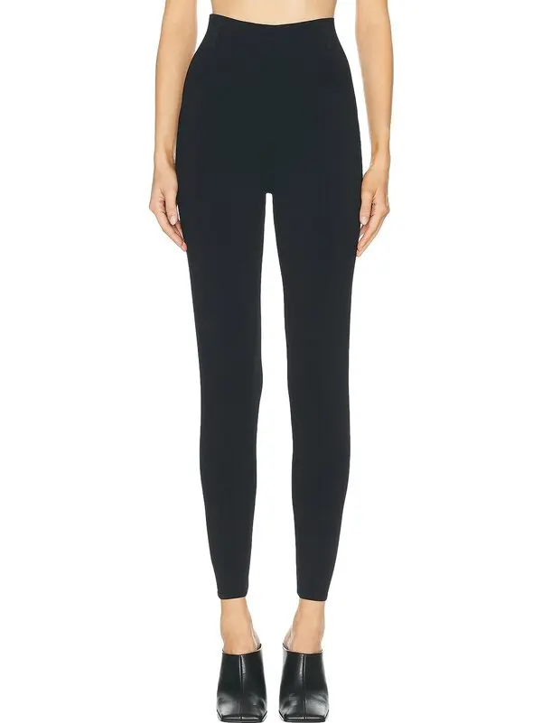 Alaïa Ribbed Leggings - Noir Alaia