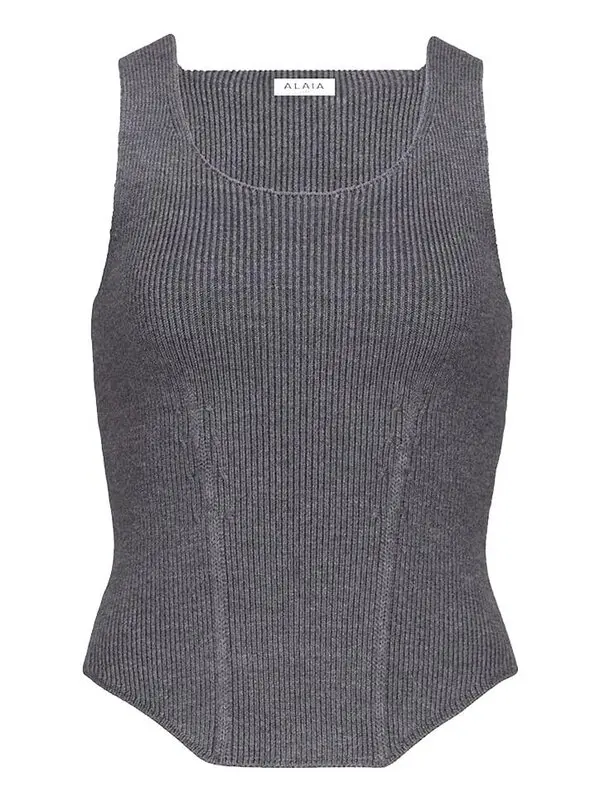 Alaïa Corset Top - Gris Chine