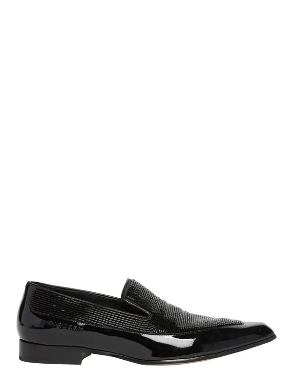 Alexander McQueen Artie Beaded Leather Loafers - Black/blac