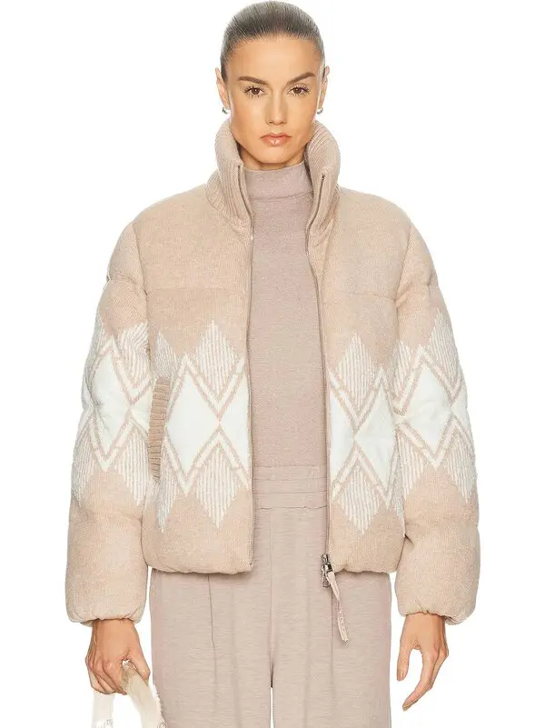 Varley Belinda Knit Puffer Jacket - Light Taupe