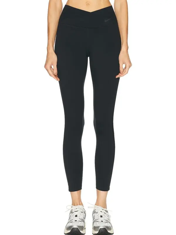Nike High Waisted 7/8 Legging In Black - Black & Dark Smoke Grey