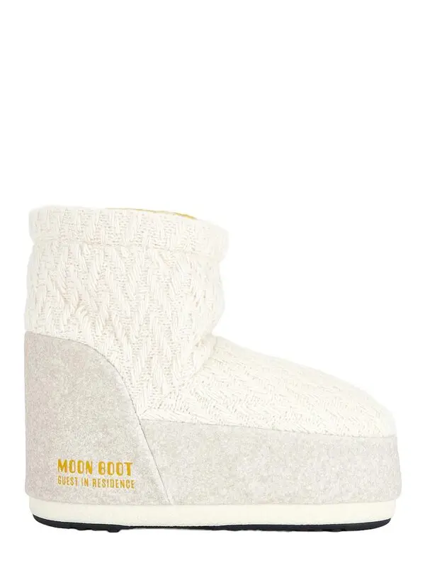 Moon Boot X Guest In Residence Icon Low Suede Beads Boots - White Sand