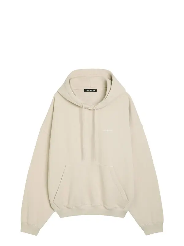 COLE BUXTON Logo-embroidered Cotton-blend Hooded Sweatshirt - Sand
