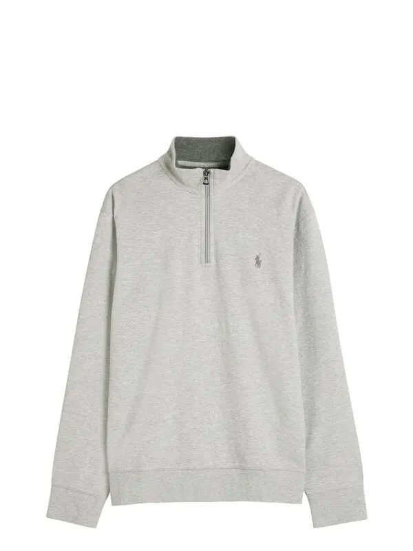 Polo Ralph Lauren Logo-embroidered Half-zip Sweatshirt - Light Grey