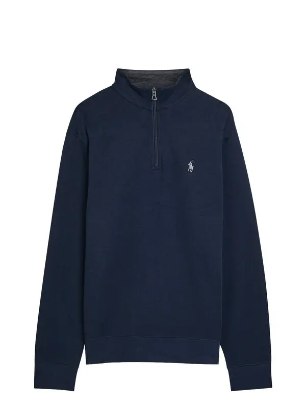 Polo Ralph Lauren Logo-embroidered Half-zip Sweatshirt - Navy