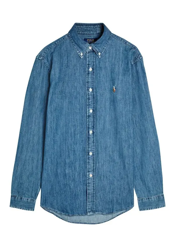 Polo Ralph Lauren Logo-embroidered Denim Shirt - Blue
