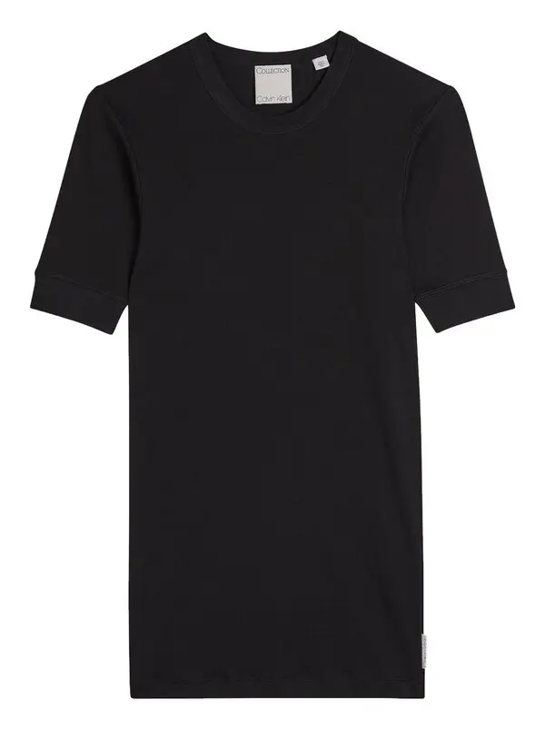 Calvin Klein Aubriella Ribbed Stretch-cotton T-shirt - Black