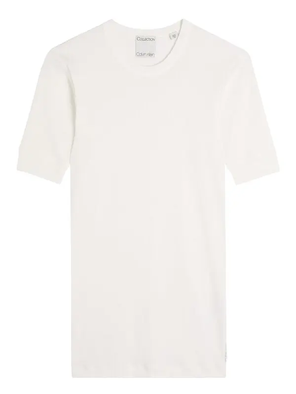 Calvin Klein Aubriella Ribbed Stretch-cotton T-shirt - Off White