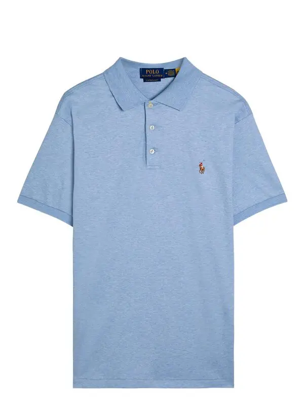Polo Ralph Lauren Logo-embroidered Cotton Polo Shirt - Light Blue