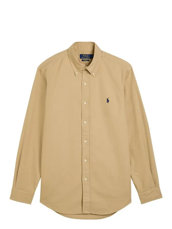 Polo Ralph Lauren Logo-embroidered Cotton Shirt - Tan