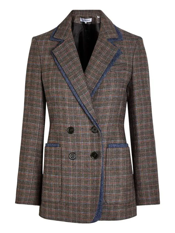 Veronica Beard Hedi Dickey Layered Tweed Blazer - Charcoal