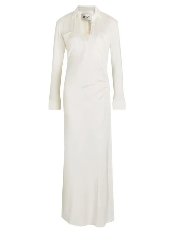 Tove Iana Jersey Maxi Shirt Dress - Ivory