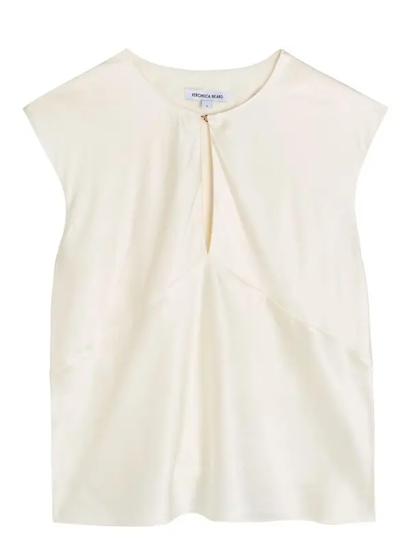 Veronica Beard Sparrow Silk-blend Top - Off White