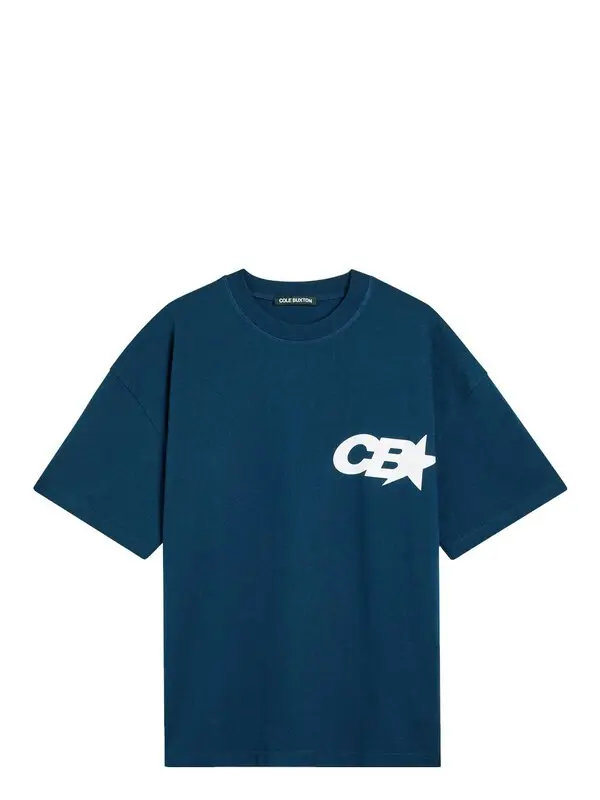 COLE BUXTON Star Racing Logo-print Cotton T-shirt - Navy
