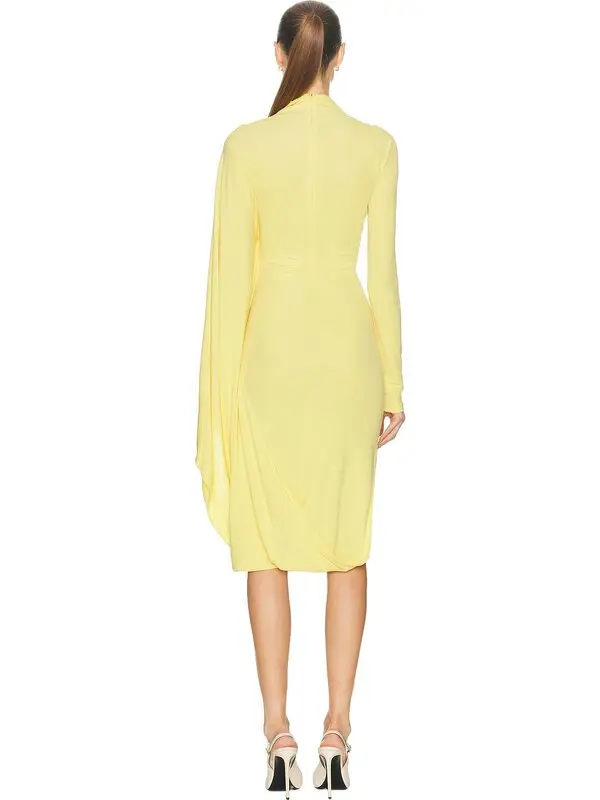 Stella McCartney Crepe Jersey Cape Dress - Mimosa
