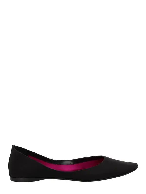 Saint Laurent Crepe Satin Ballerina Flats - Black